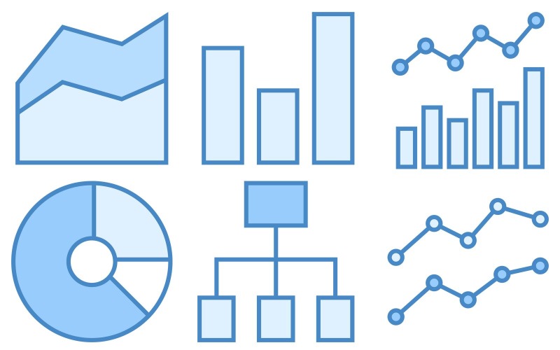 Data Icon Pack in Blue UI Style #182025 - TemplateMonster