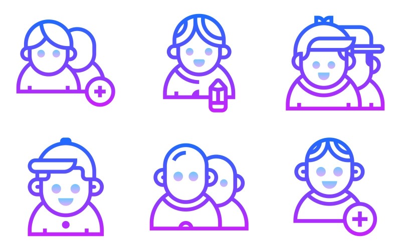 Profile Icon Pack in Gradient Style #182276 - TemplateMonster