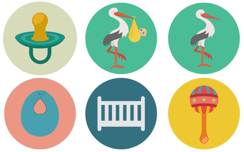 Baby Icon Pack in Infographic Style #182378 - TemplateMonster