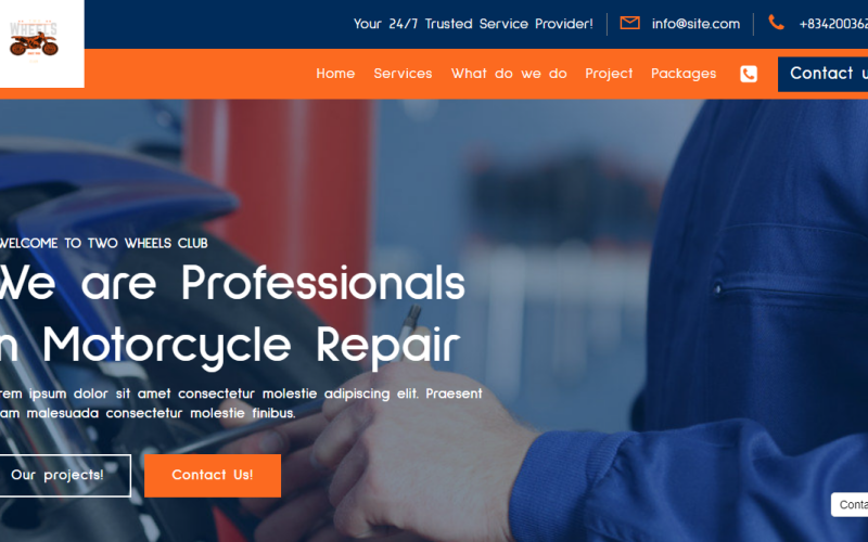 Motorcycle Repair Service Landing Page - TemplateMonster