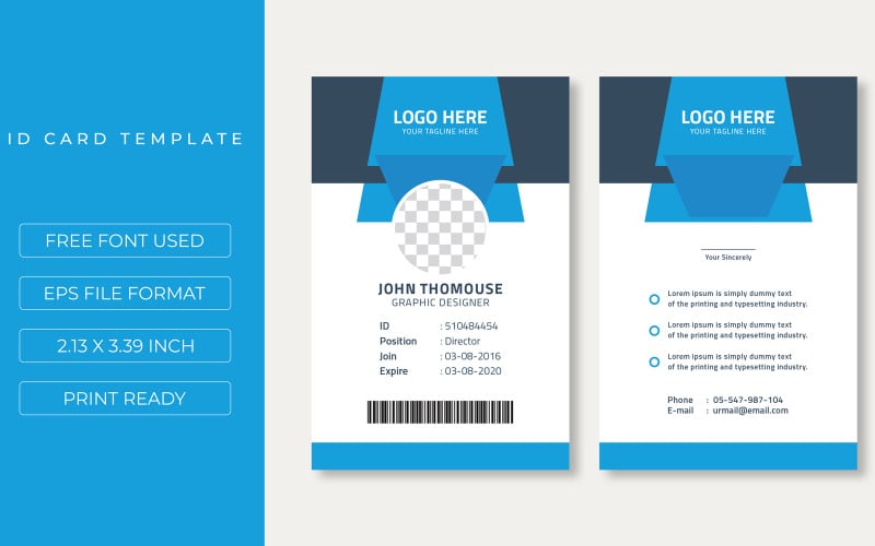 Graphic Designer Id Card Theme Design - TemplateMonster
