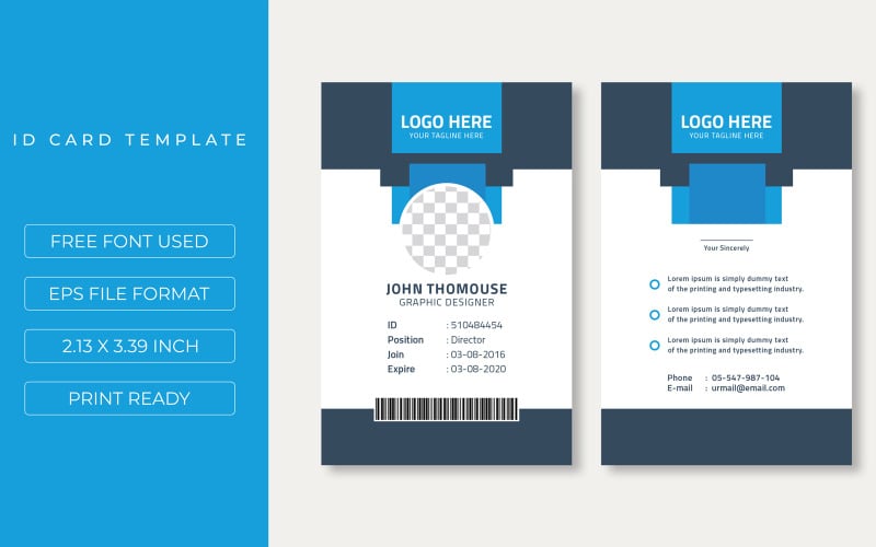 Modern Id Card Corporate Identity Template Layout