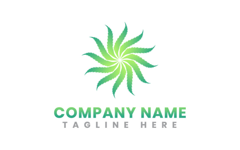 Plantilla de logotipo de empresa de idea de cáñamo moderno