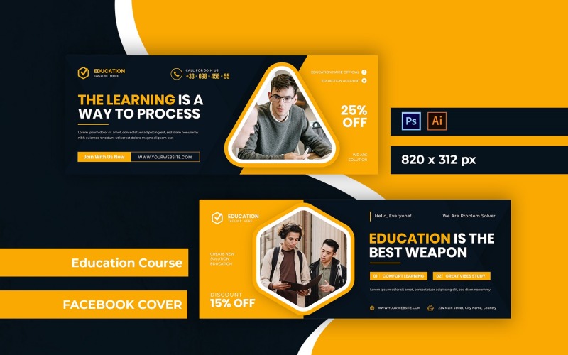 Education Course Facebook Cover Social Media