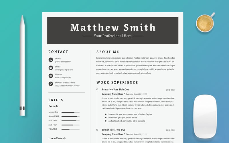 Clean and Professional Resume and CV Layout - TemplateMonster