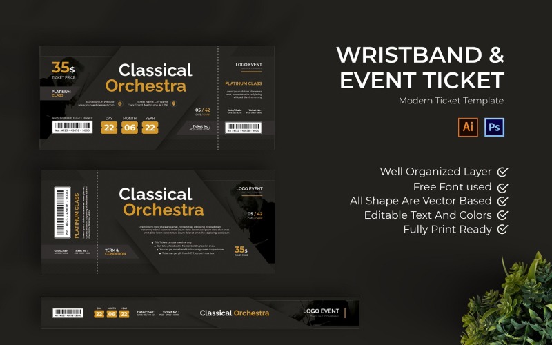 Classical Orchestra Ticket #184643 - TemplateMonster