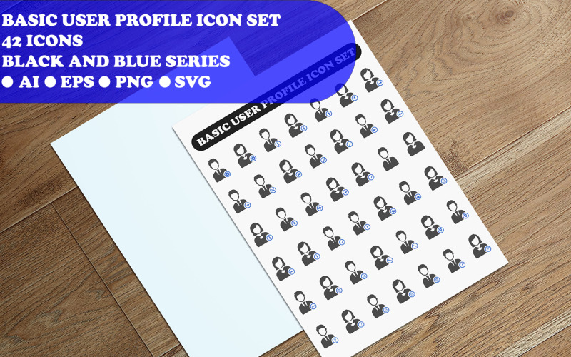 Basic User Profile Icon Set template - TemplateMonster