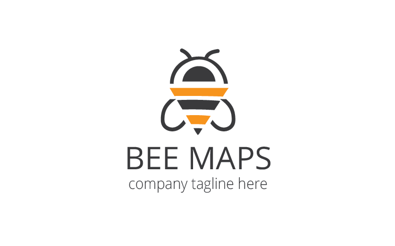 Bee Maps Location Logo Template #185269 - TemplateMonster