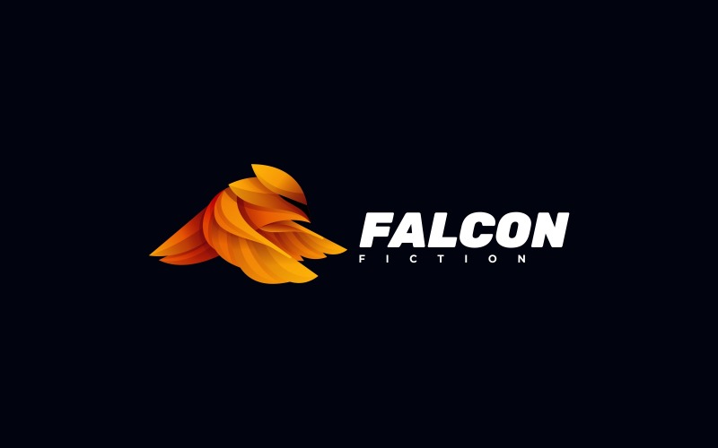 Modelo de logotipo colorido gradiente Falcon
