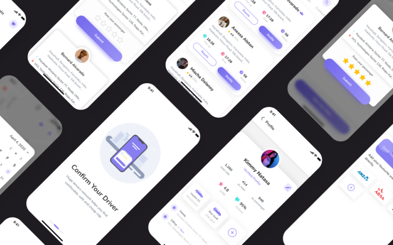 PoolRide - Car Pooling Mobile App UI Kit - TemplateMonster