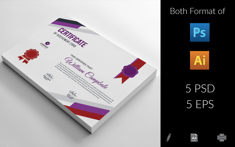 Hera Landscape Certificate Template #185574 - TemplateMonster