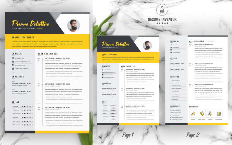 Pierre / Printable Resume Templates #185555 - TemplateMonster