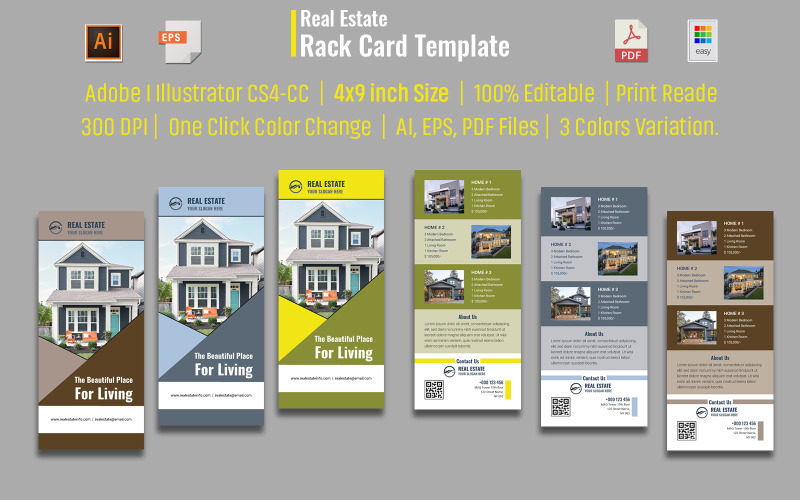 Modern, Eye Catching Real Estate Rack Card - TemplateMonster