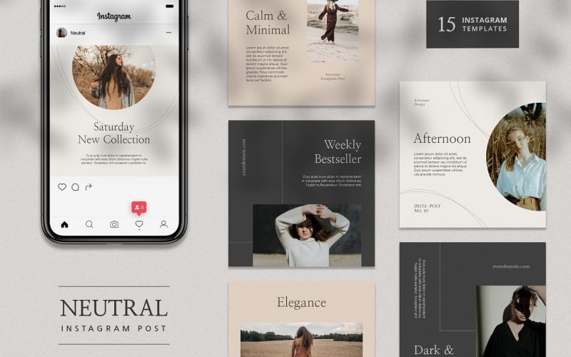 Neutral Color Instagram Post Template Social Media
