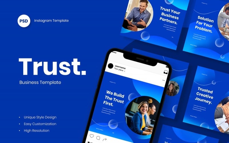 Trust - Creative Business Instagram Post Template Social Media