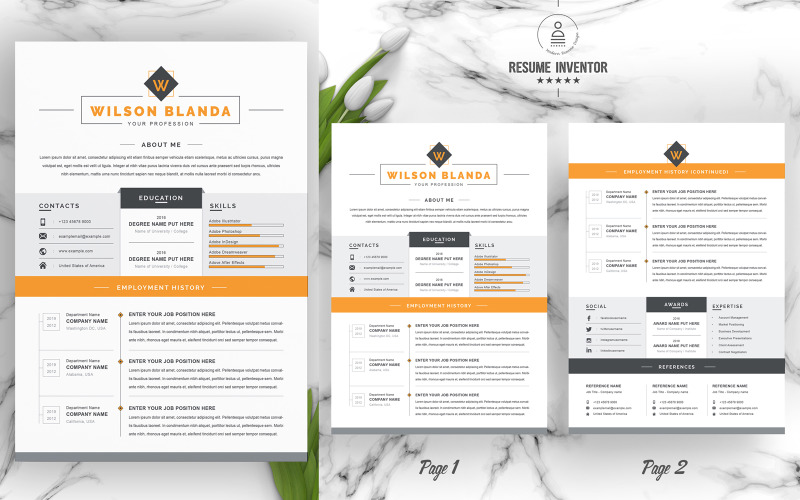 Wilson / Printable Resume Templates #186173 - TemplateMonster