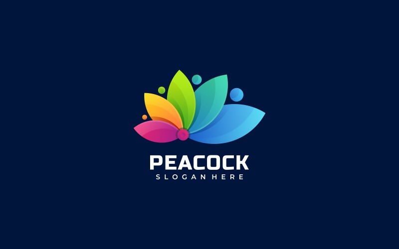 Style de logo coloré dégradé paon #186337 - TemplateMonster