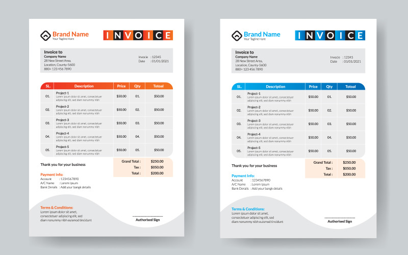 New Style Business Invoice Template Design - TemplateMonster