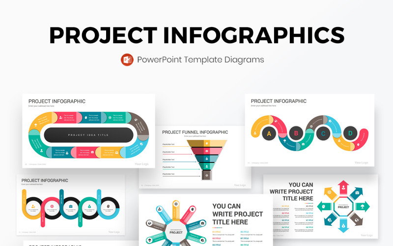 Modèle d'infographie PowerPoint de projet