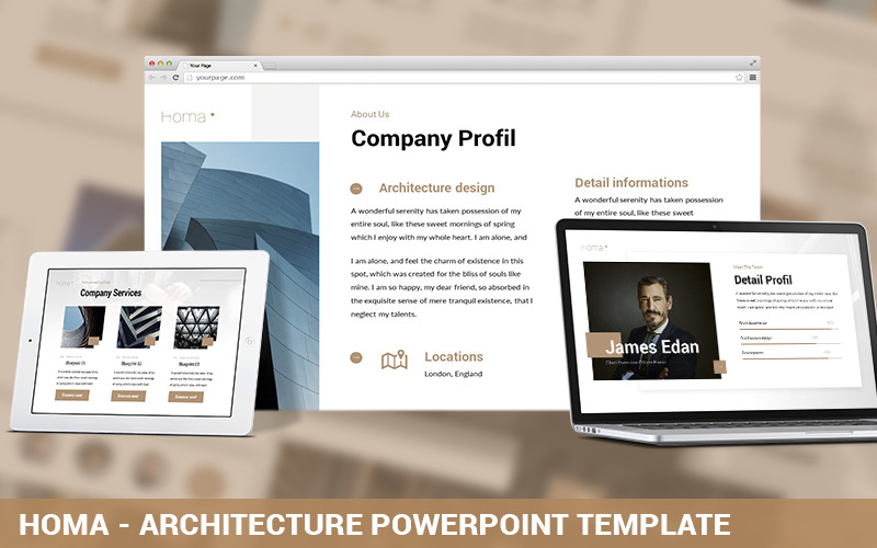 Homa - Modèle PowerPoint d'architecture - TemplateMonster