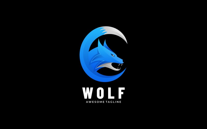 Circle Wolf Gradient Logo #187320 - TemplateMonster