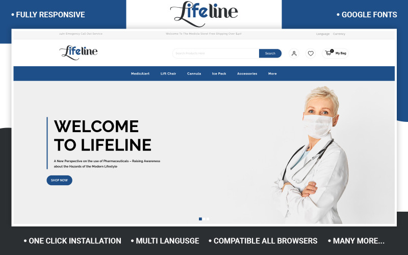 Lifeline - Medical Store Opencart Theme - TemplateMonster