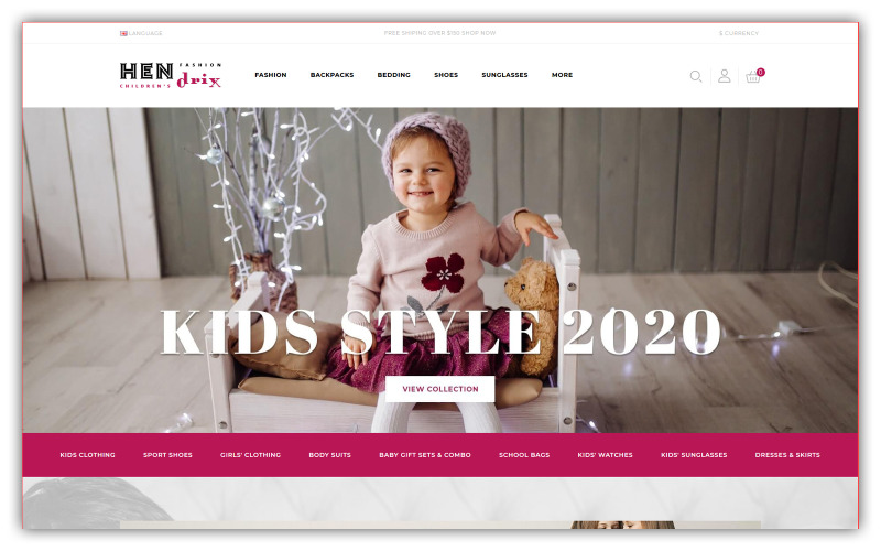 Hendrix - Tema Opencart del negozio di moda per bambini