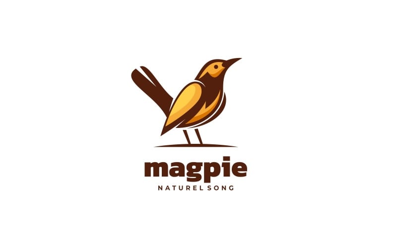 Magpie Simple Mascot Logo #188031 - TemplateMonster