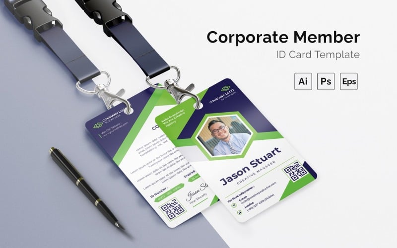 Corporate Member Id Card Print Template - TemplateMonster