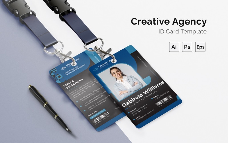 Creative Agency Id Card Print Template - TemplateMonster