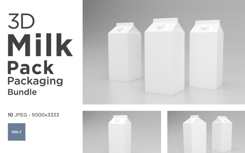 Milk Pack Packaging Mockup Vol 1 #188328 - TemplateMonster