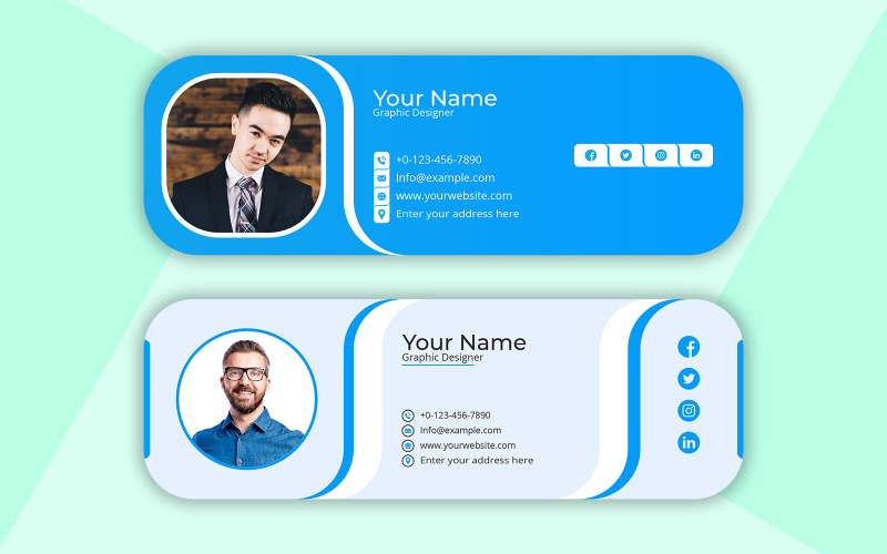 Corporate Email Signature Template Vector Design Template