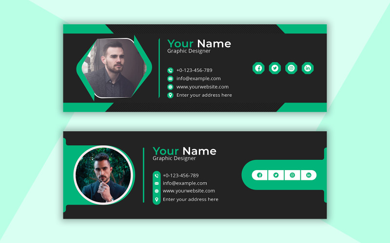 Professional Corporate Minimalist Simple Email Signature Design Template