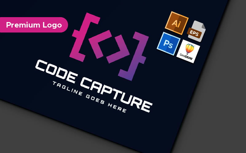 Code Capture Minimalist Logo Template - TemplateMonster
