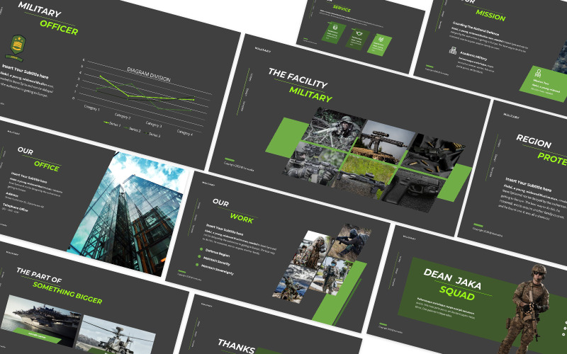Wojskowe szablony PowerPoint — motywy PPT i PPTX do prezentacji wojskowych