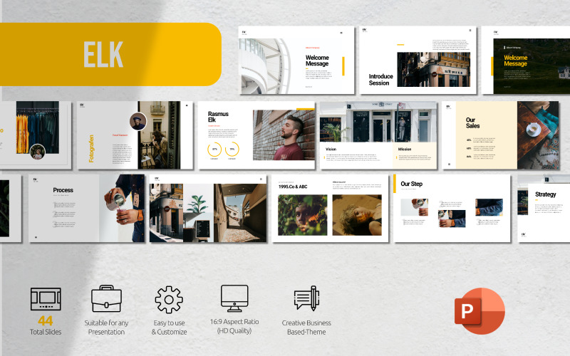 Elk - Présentation minimaliste - Modèle Powerpoint