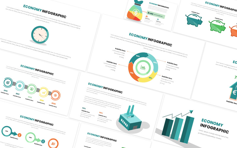 Gospodarka Infografika Powerpoint #189244 - TemplateMonster