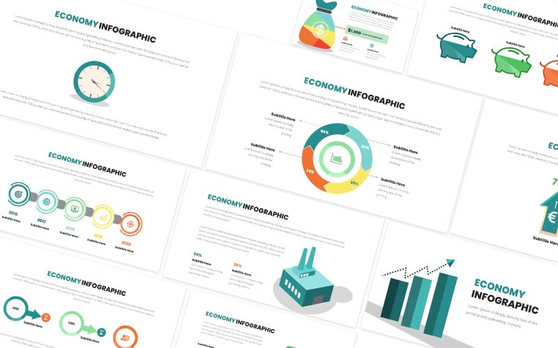 Wirtschaftsinfografik Powerpoint #189244 - TemplateMonster