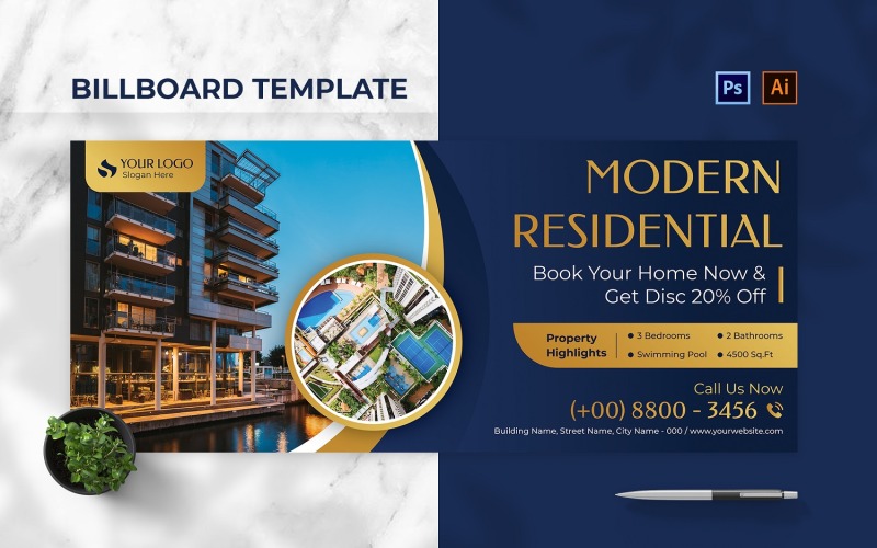 Modern Residental Billboard Landscape - TemplateMonster