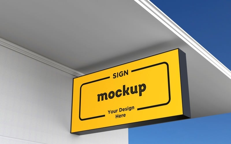 Rectangular Wall Mount Signage Mockup Template