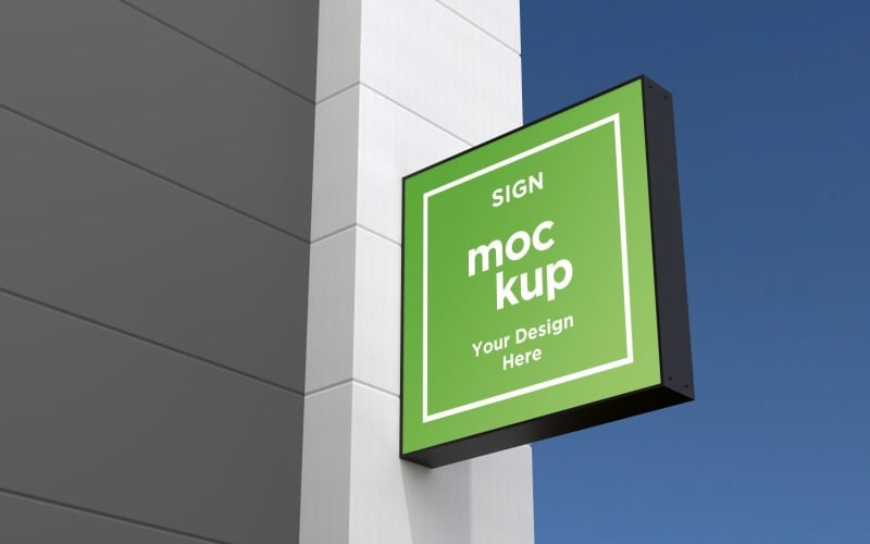 Square Shaped Billboard Signage Mockup Template