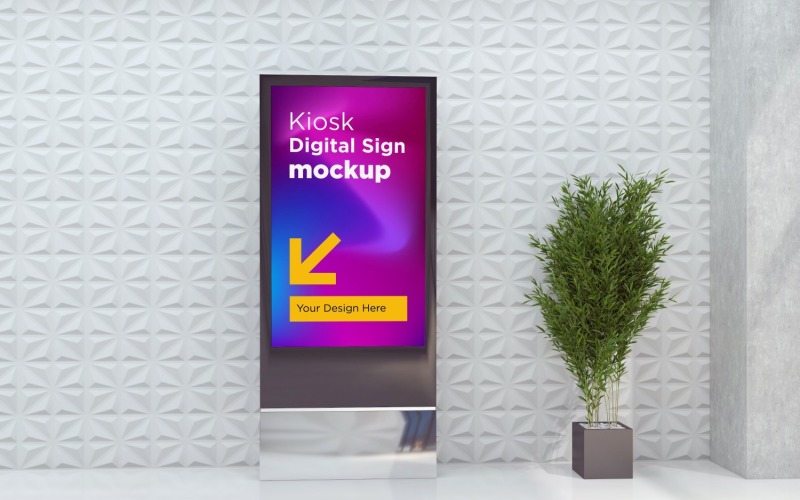 Advertising Totem Digital Sign Mockup Template