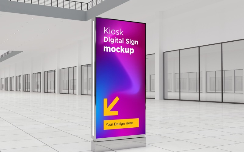 Digital Display Sign Mockup Template - TemplateMonster