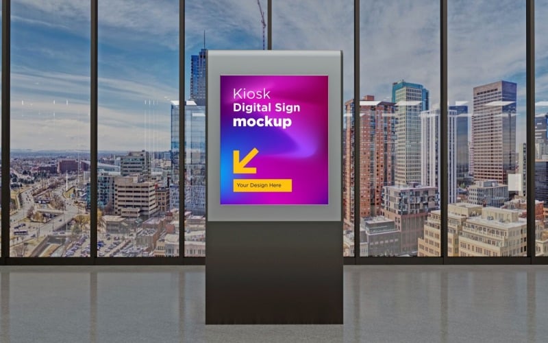 Digital Kiosk Signage Mockup Template - TemplateMonster