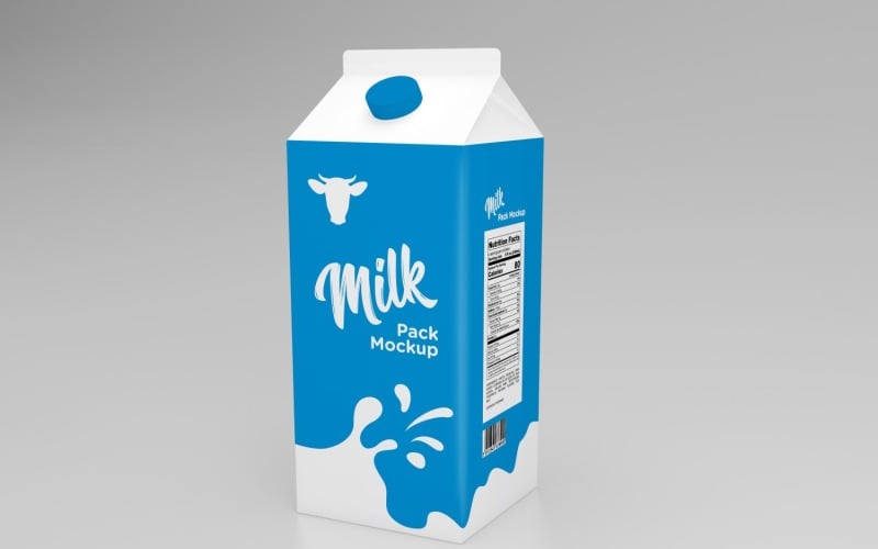 Front View Milk Packaging Mockup #189664 - TemplateMonster