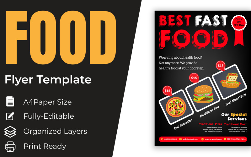 Food Ordering Green Color Restaurant Menu Template