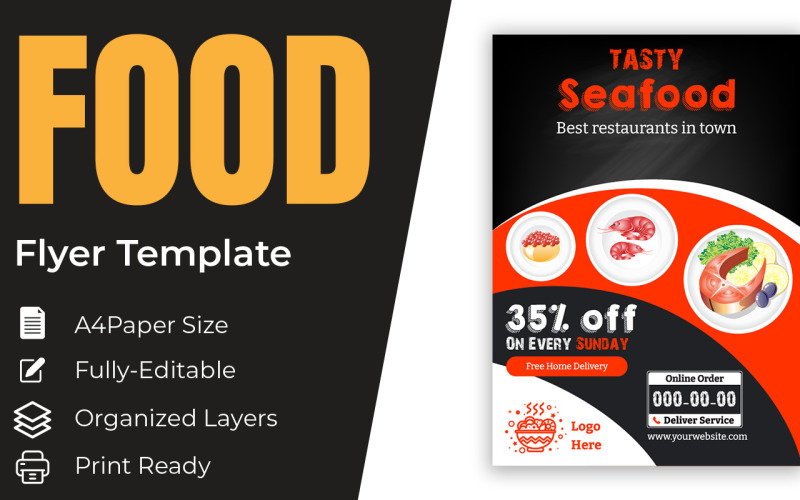 SeaFood Fish Restaurant Menu Design Templates