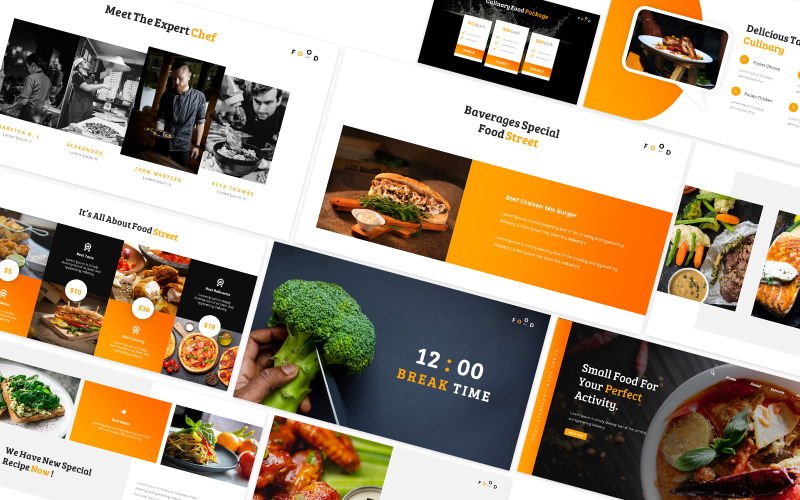 Modèle PowerPoint de nourriture de rue - TemplateMonster