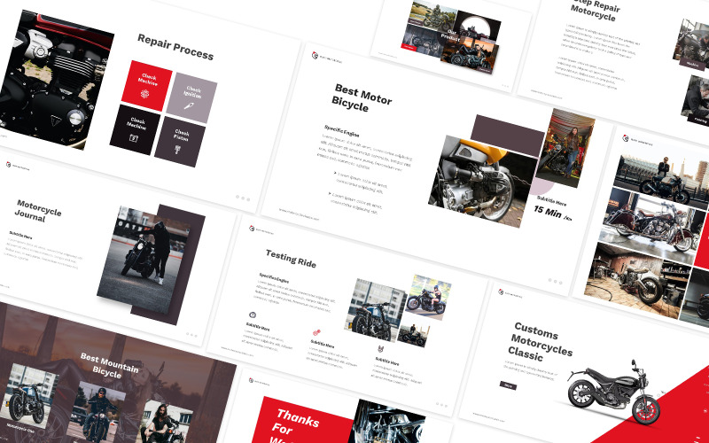 Modelo de Powerpoint de Motor Personalizado - TemplateMonster