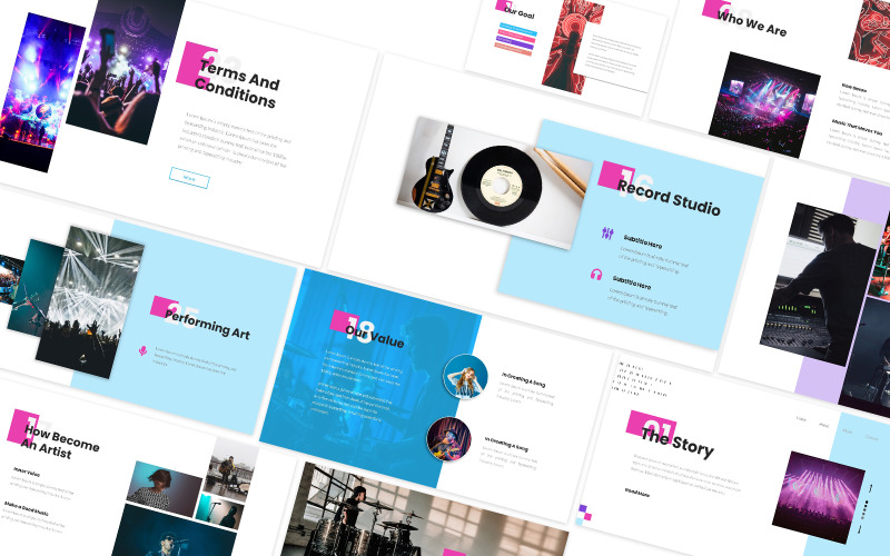 The Story Music Powerpoint Template #190269 - TemplateMonster